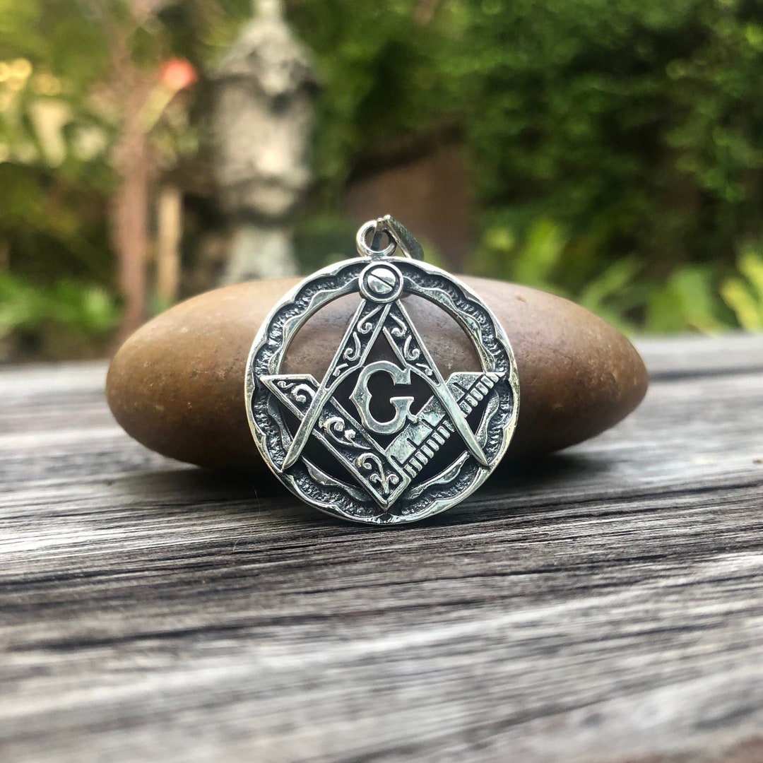Handcrafted 925 Sterling Silver Freemason Masonic Illuminati ...