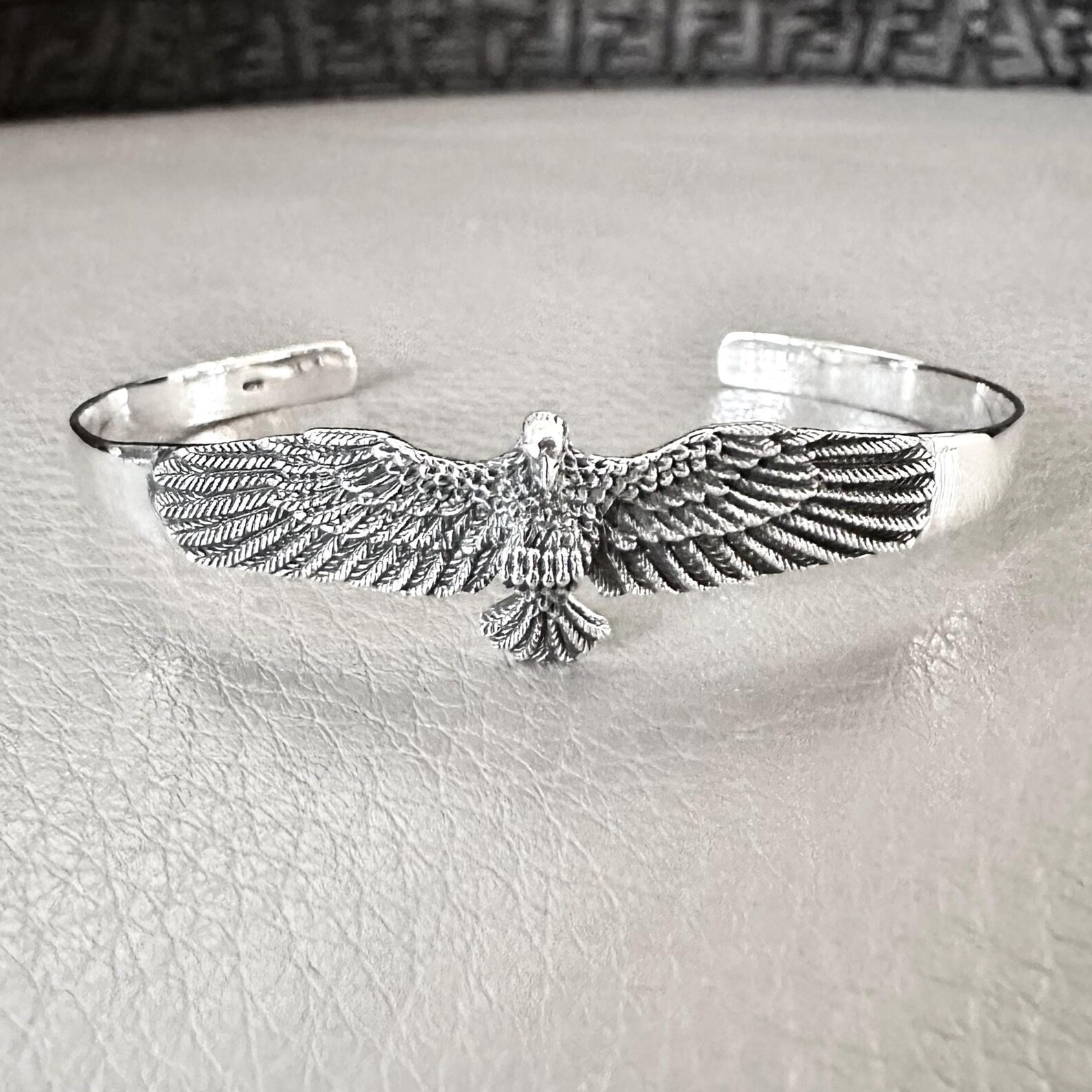 Handcrafted 925 Sterling Silver Eagle Cuff Bracelet Native American ...