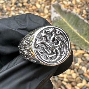 Handcrafted 925 Sterling Silver Hydra Ring Greek Mythology Dragon ...