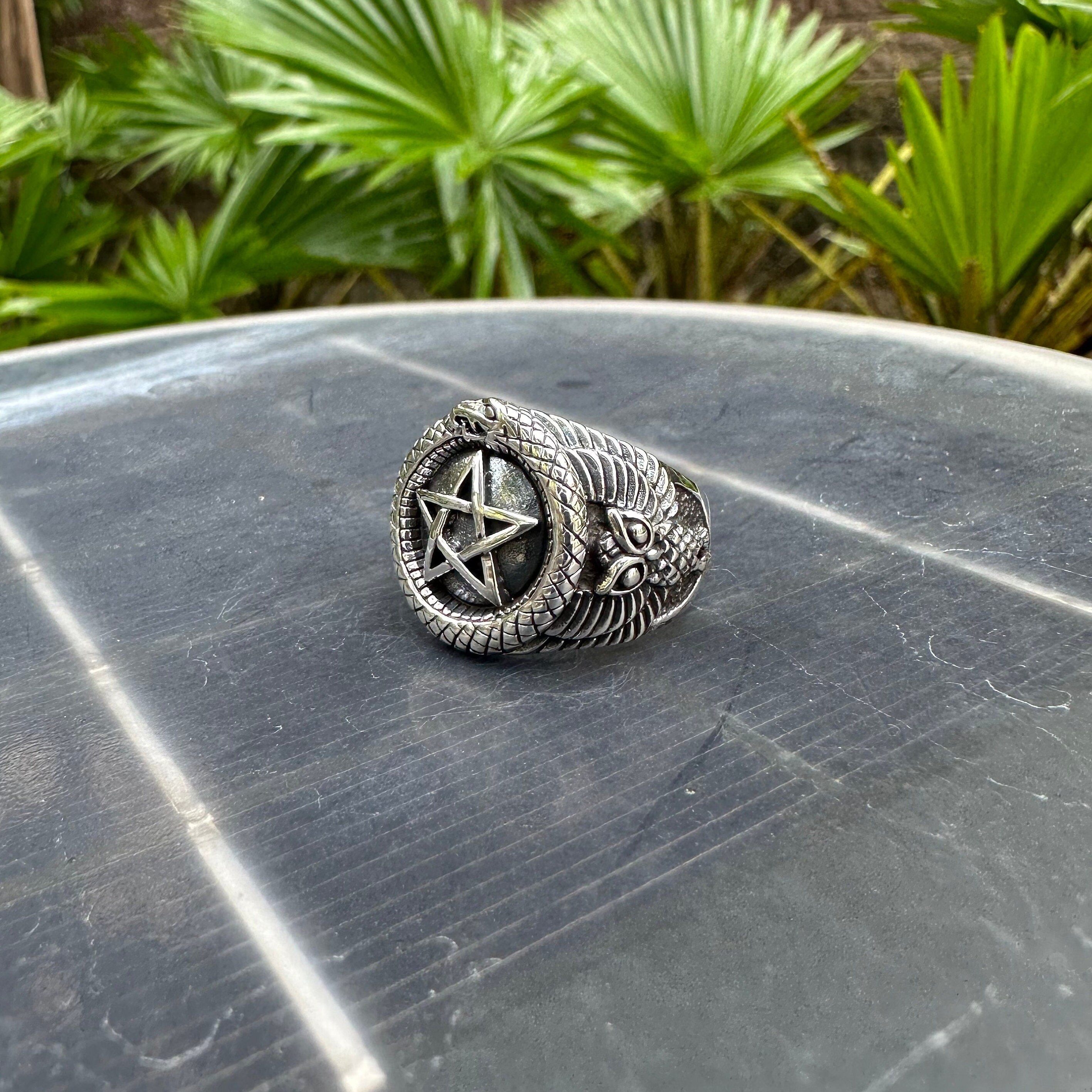 Handcrafted 925 Sterling Silver Ouroboros World Snake Ring - Etsy