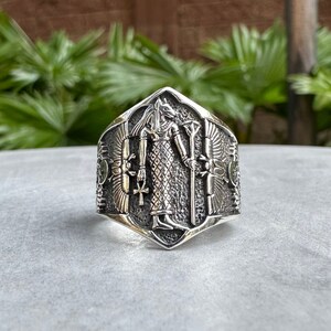 Handcrafted 925 Sterling Silver Bastet Ring Egyptian Cat Goddess Deity ...