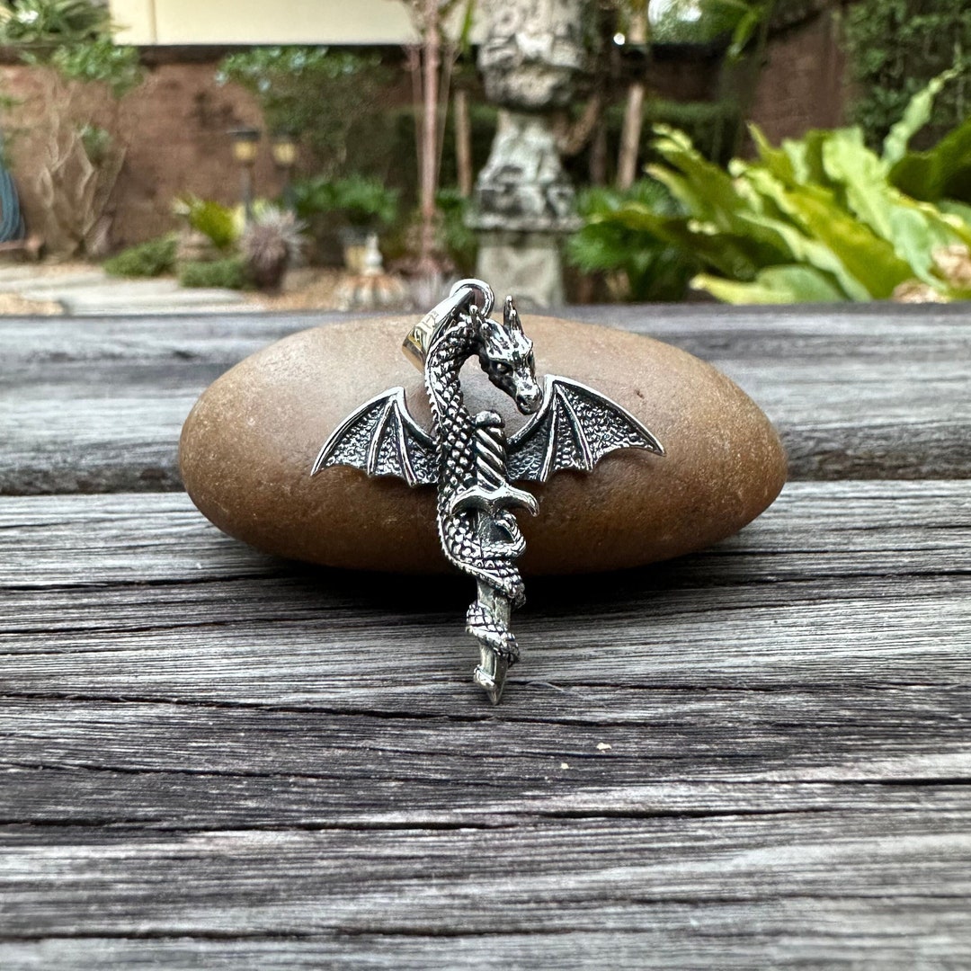 Handcrafted 925 Sterling Silver Dragon Sword Dragon Amulet House of ...
