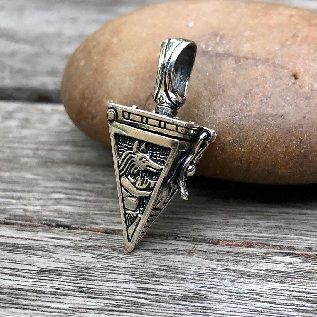 Handcrafted 925 Sterling Silver Egyptian Pyramid Locket Pharaoh ...