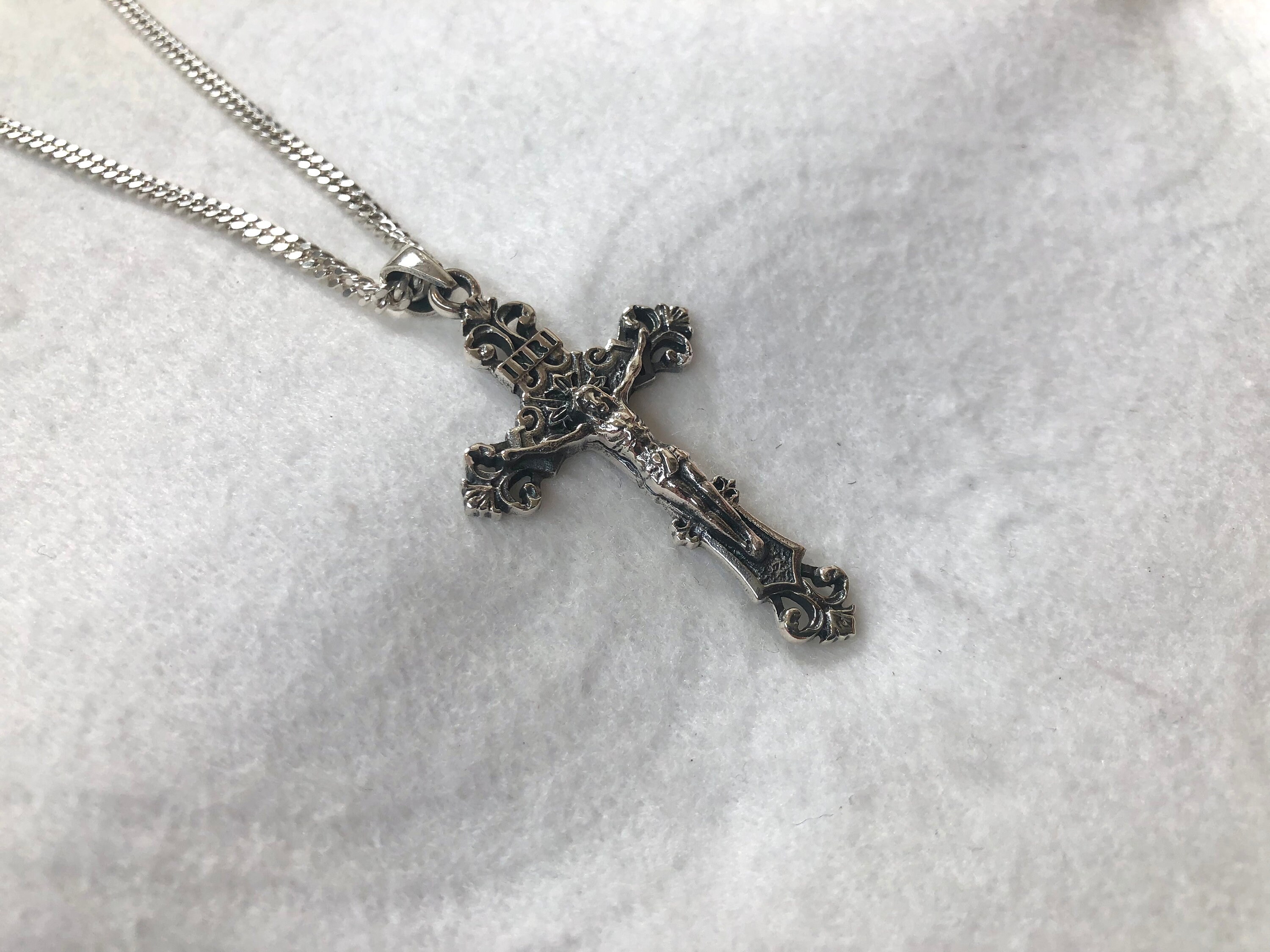 Cross Sterling Silver Pendant 925 Jesus Christ Cross | Etsy