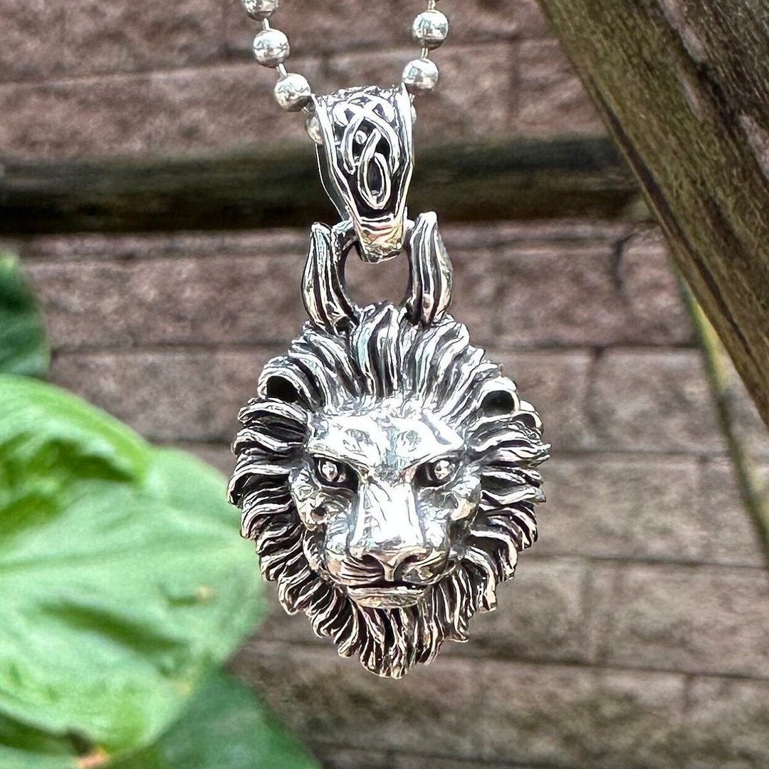 Handcrafted 925 Sterling Silver Lion Pendant Leo Constellation León ...
