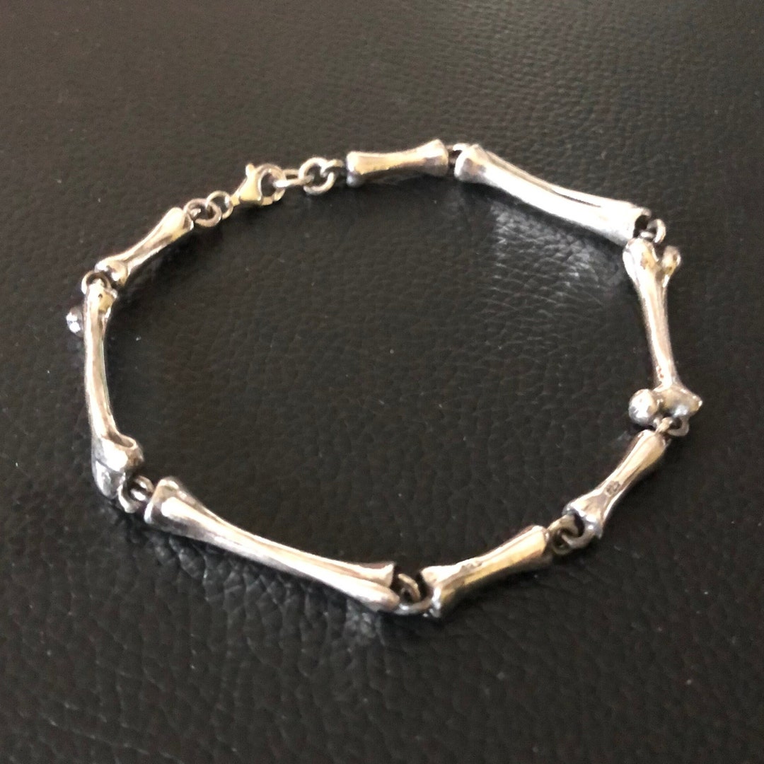 Handcrafted 925 Sterling Silver Bones Skeleton Punk Gothic Chain ...