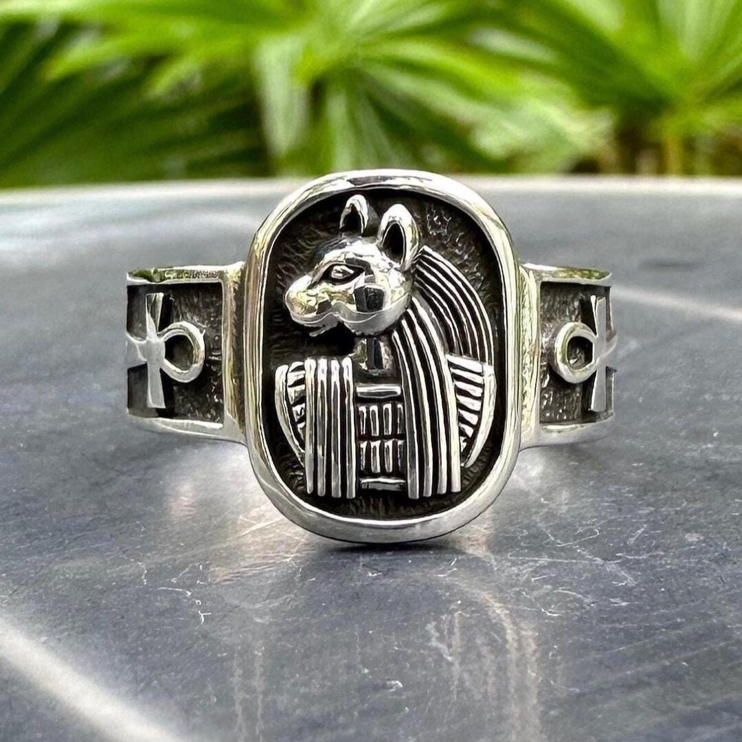 Handcrafted 925 Sterling Silver Bastet Egyptian Deity Bast Cat Goddess ...