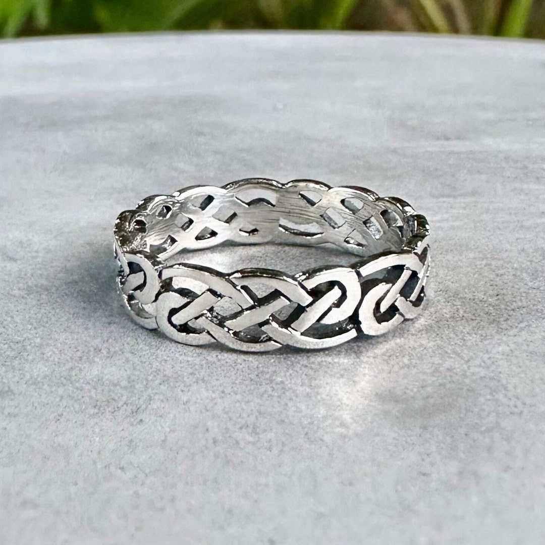 Handcrafted 925 Sterling Silver Infinity Knot Ring Viking Celtic ...