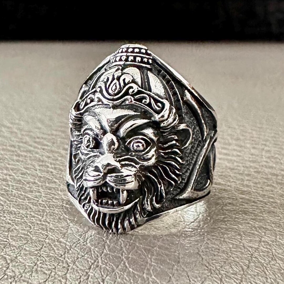 Handcrafted 925 Sterling Silver Hanuman Ring Lord Maruti Ramayana ...