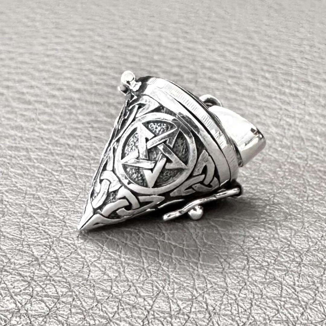 Handcrafted 925 Sterling Silver Pentagram Locket Pentacle Star Wiccan ...