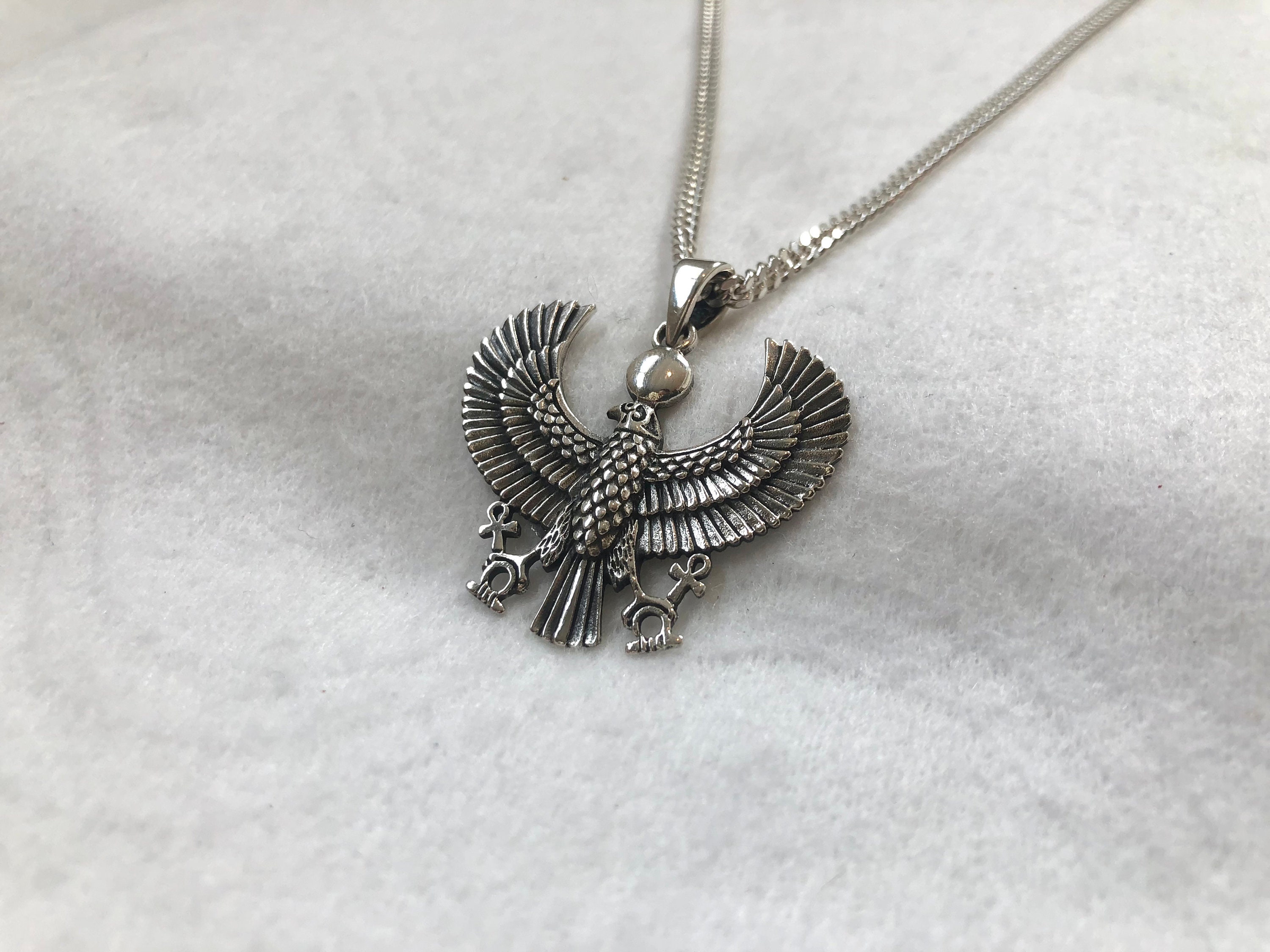 Egyptian God Ra Sterling Silver Pendant 925 Ra Falcon - Etsy