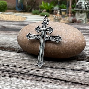 Handcrafted 925 Sterling Silver Knight Templar Cross Pendant Jesus ...