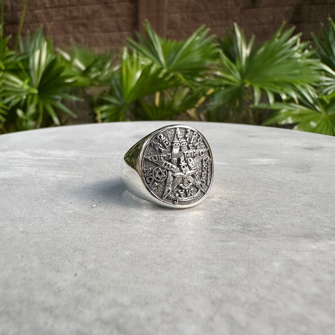 Handcrafted 925 Sterling Silver Tetragrammaton Ring, Jewish God YHVH ...