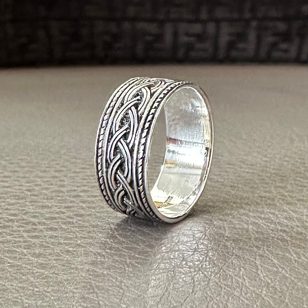 Handcrafted 925 Sterling Silver Celtic Knot Ring Infinity Knot Viking ...