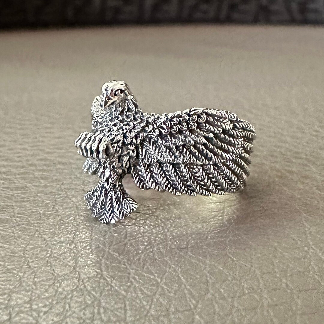 Handcrafted 925 Sterling Silver Eagle Ring Native American Indians ...