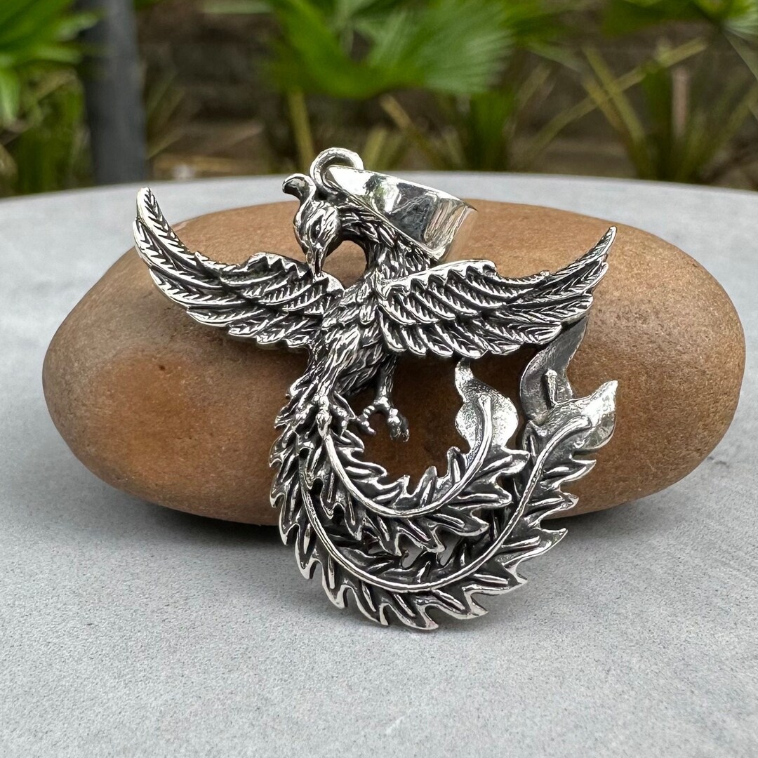 Handcrafted 925 Sterling Silver Phoenix Pendant Mythical Creature ...