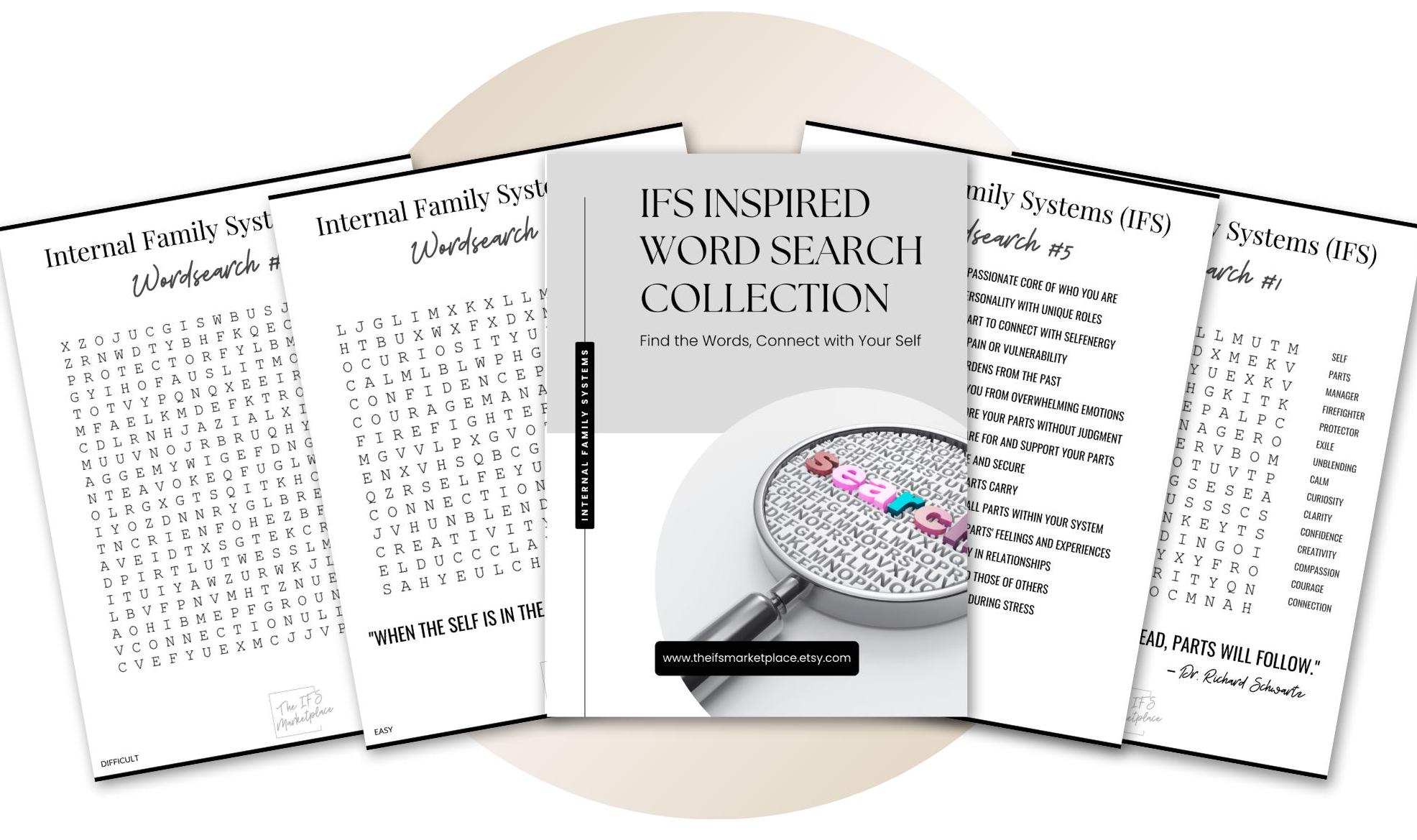 IFS Word Search Puzzle | Internal Family Systems Activities (digital ...