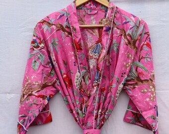 Cotton Kimono Robes, Wild Life Animal Print Kimono, Soft and ...