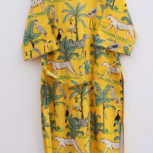 Cotton Kimono Robes, Wild Life Animal Print Kimono, Soft and ...