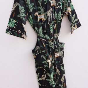 EXPRESS DELIVERY Cotton Kimono Robes, Wild Life Animal Print Kimono ...