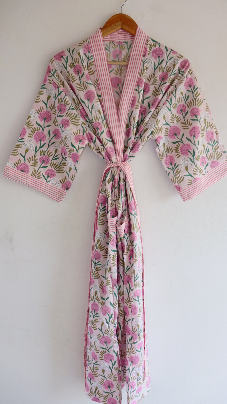 Block Print Robes Bridesmaid Kimono Robe Floral Kimono - Etsy