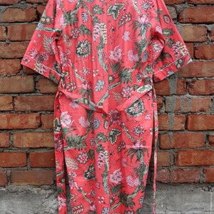 Hand Block Floral Printed Robe,bridesmaid Robe Sleepwear Bath Robes ...