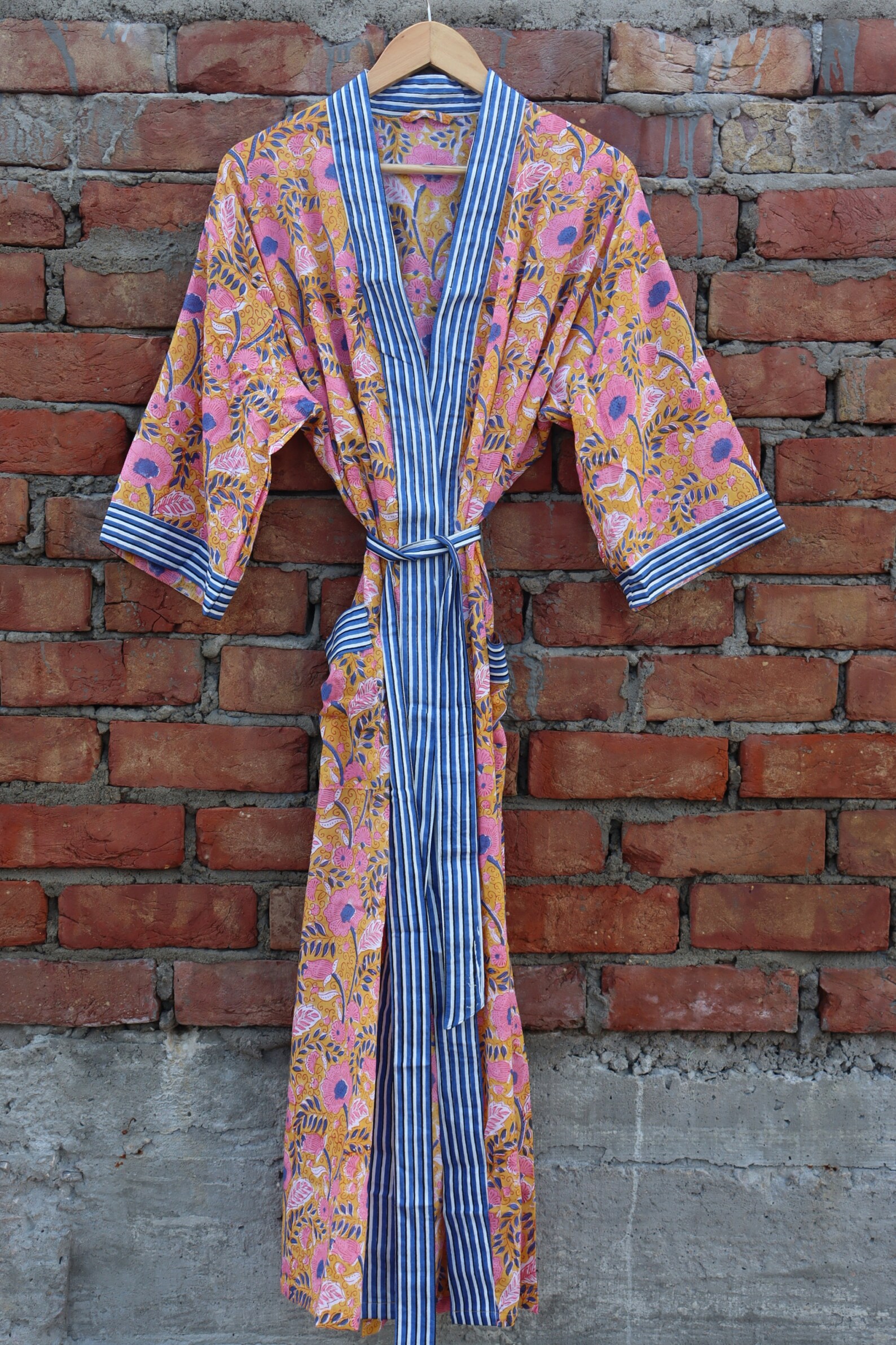 Block Print Robes Bridesmaid Kimono Robe Floral Kimono - Etsy