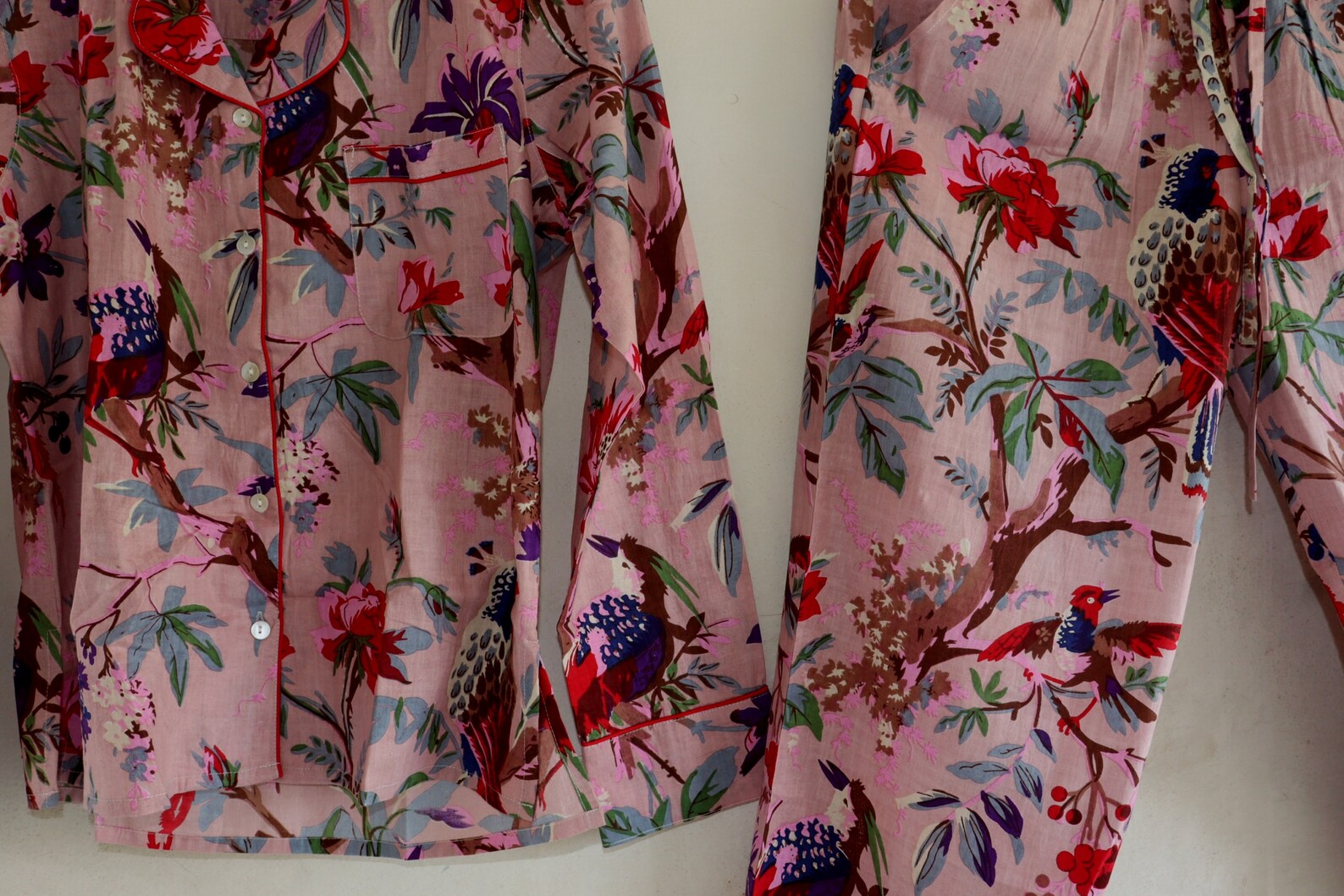 Adult Pyjamas/ Bird Print Pure Cotton P J Set Payjama Set - Etsy