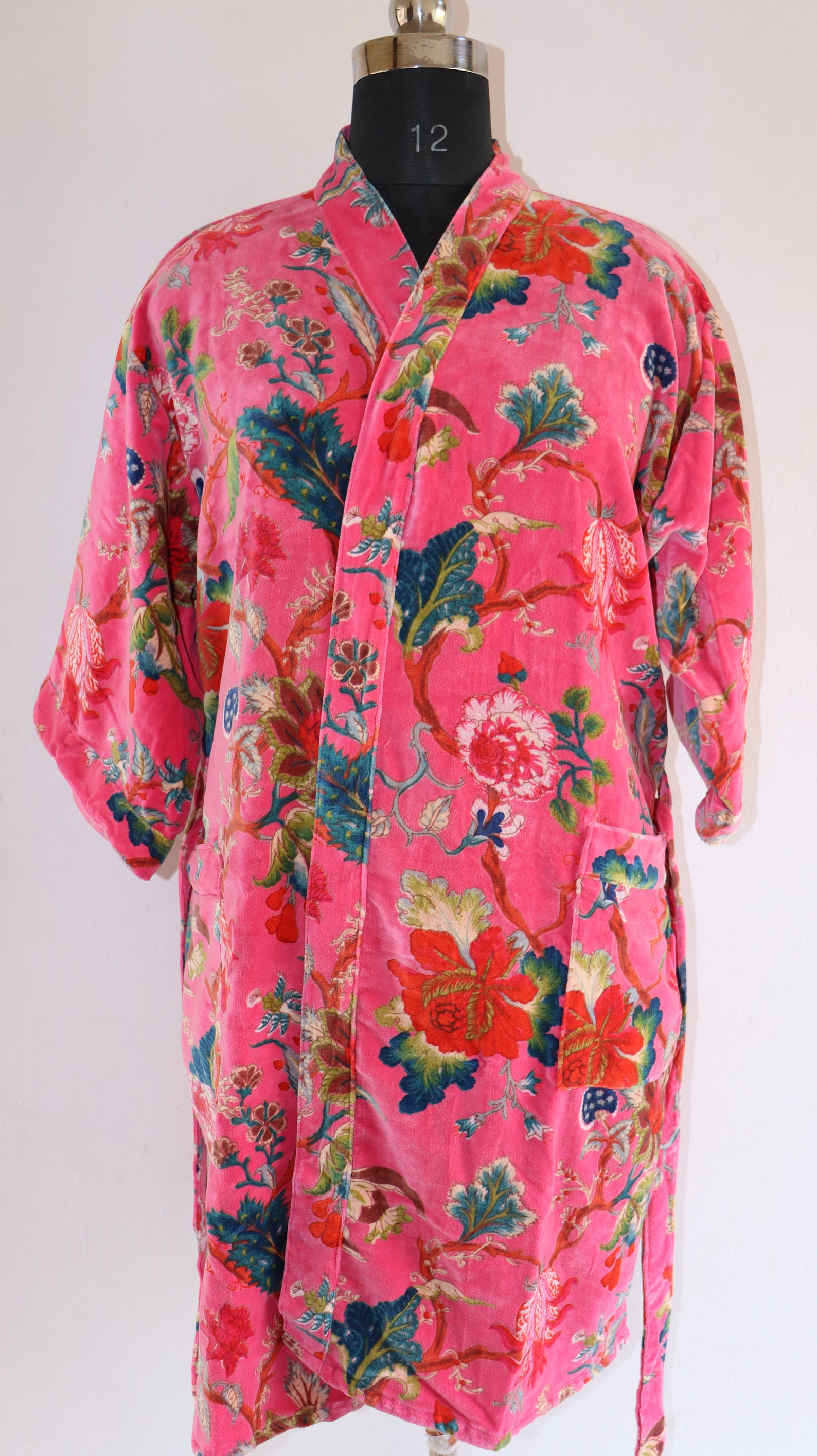 Floral print velvet boho jacket Japanese kimono style ethic | Etsy