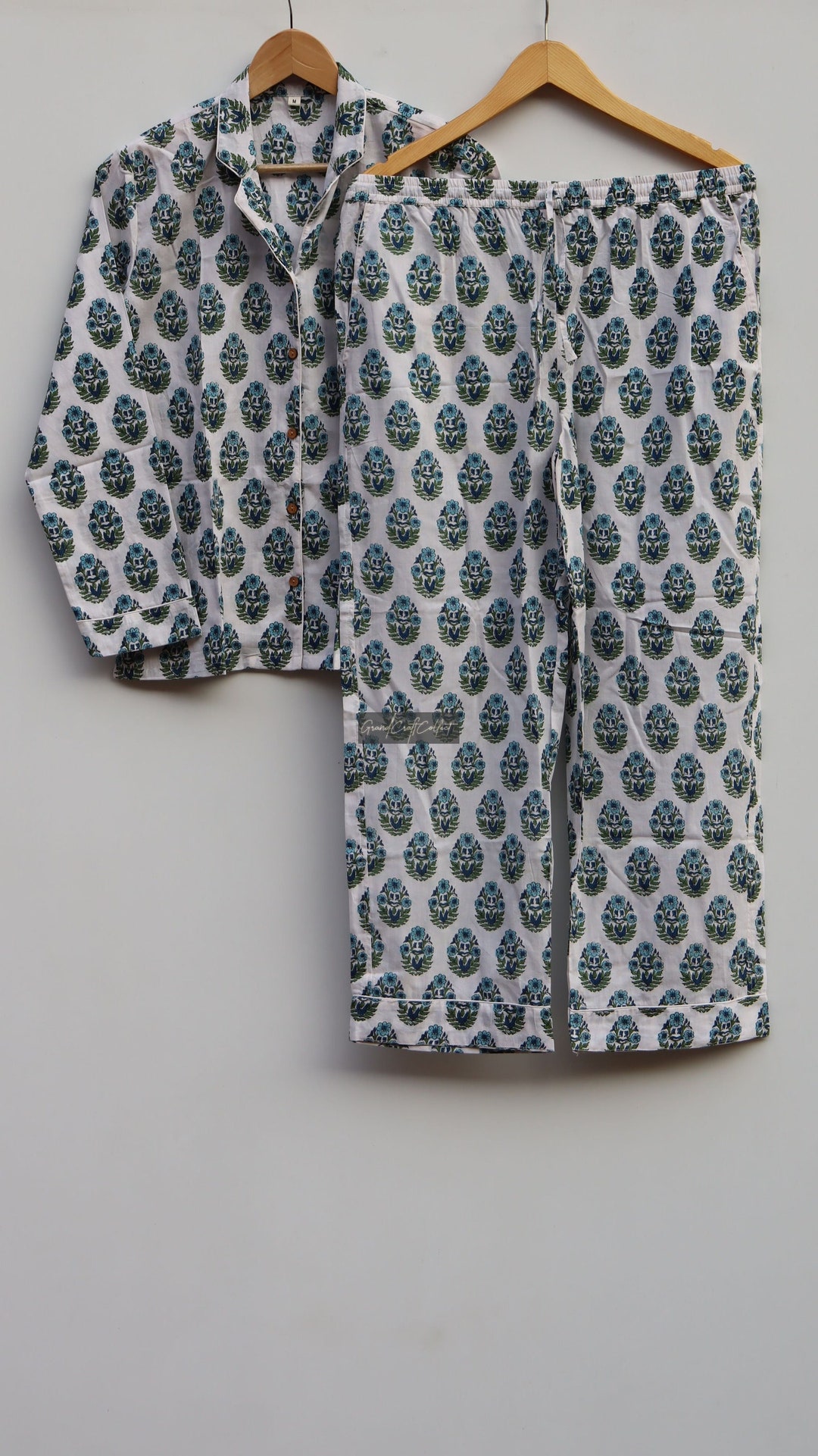 Adult Pyjamas/ Floral Print Pure Cotton P J Set, Payjama Set ,indian ...