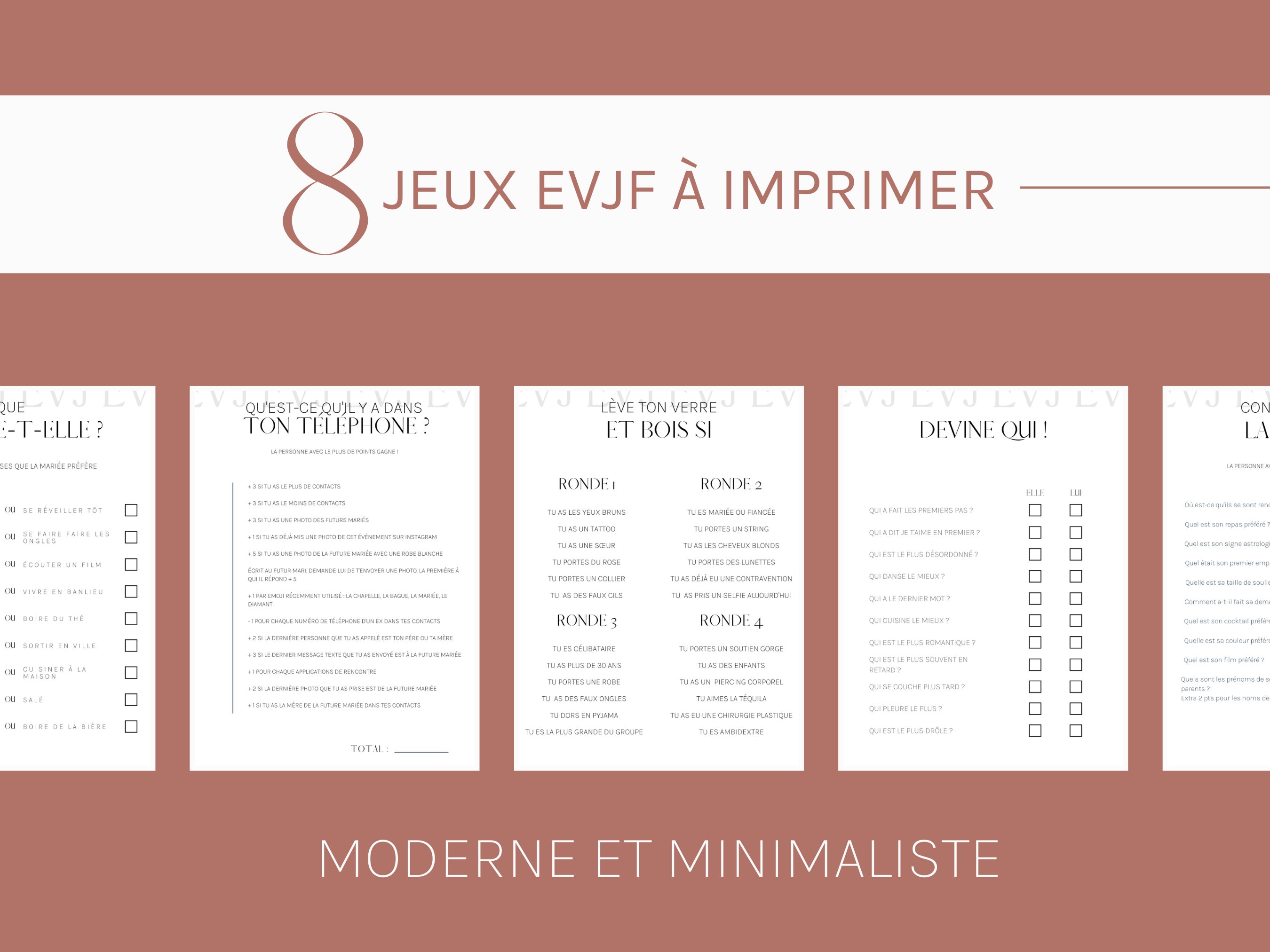 8 Jeux EVJF à Imprimer Et à Télécharger Jeux Enterrement Vie De Jeune ...