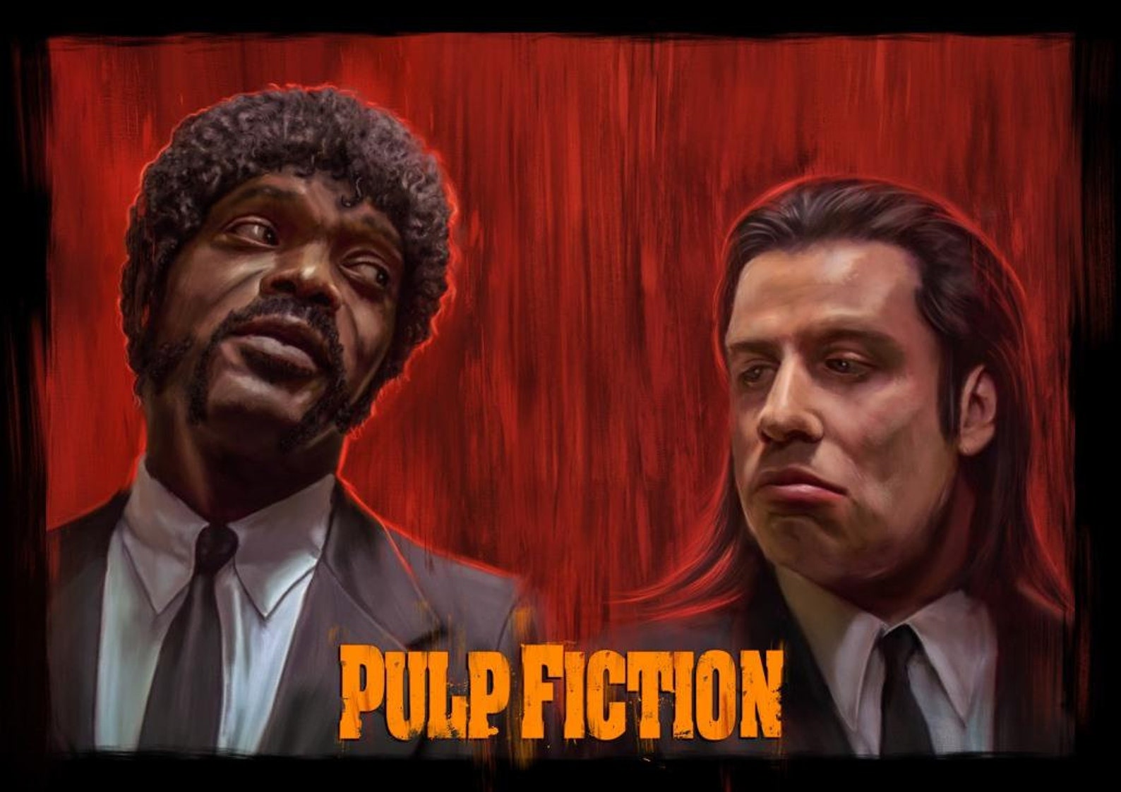 Pulp Fiction Jules & Vincent Portrait Movie Poster | Etsy