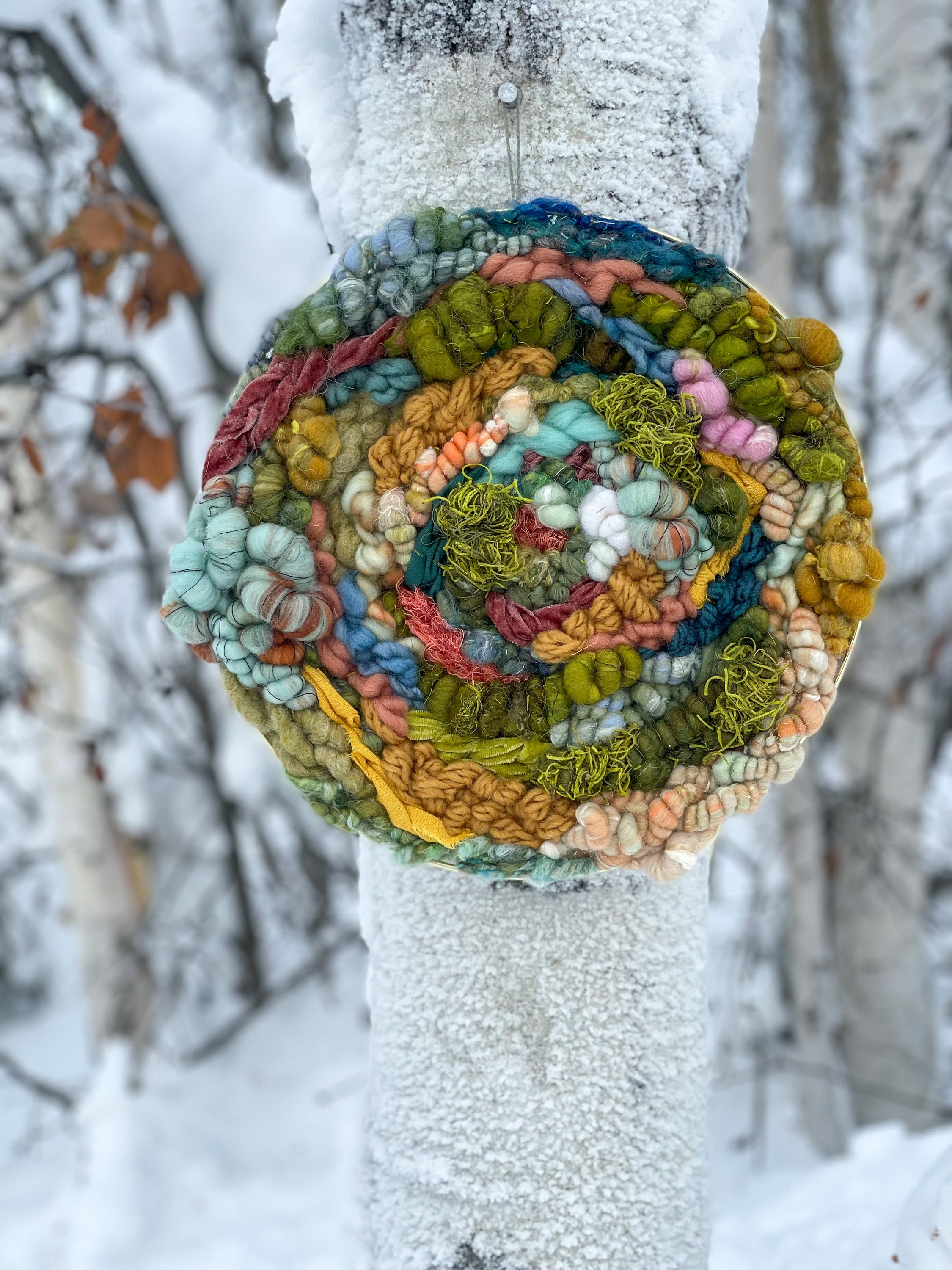 Round Pastel Colored Weaving/ daydreaming of Spring - Etsy