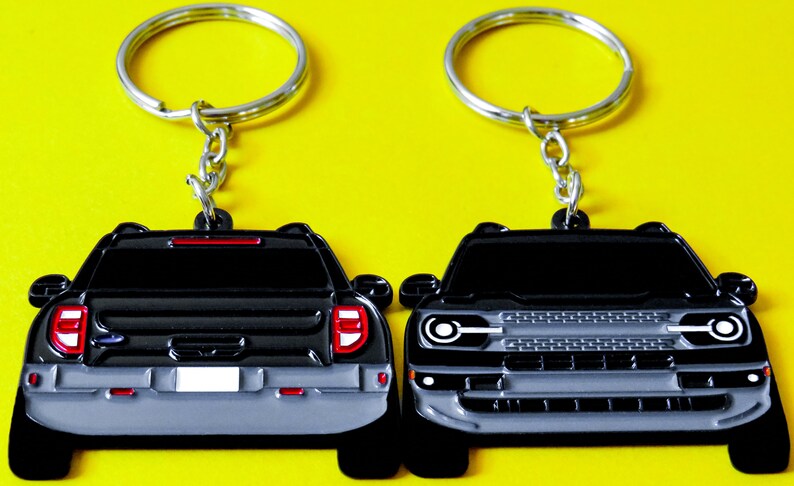 Keychain for Bronco Sport BLACK Double Sided Key Ring Gift for - Etsy