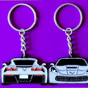 Keychain for Chevy Corvette 7th Gen Double-sided 2014-2019 Key Ring ...