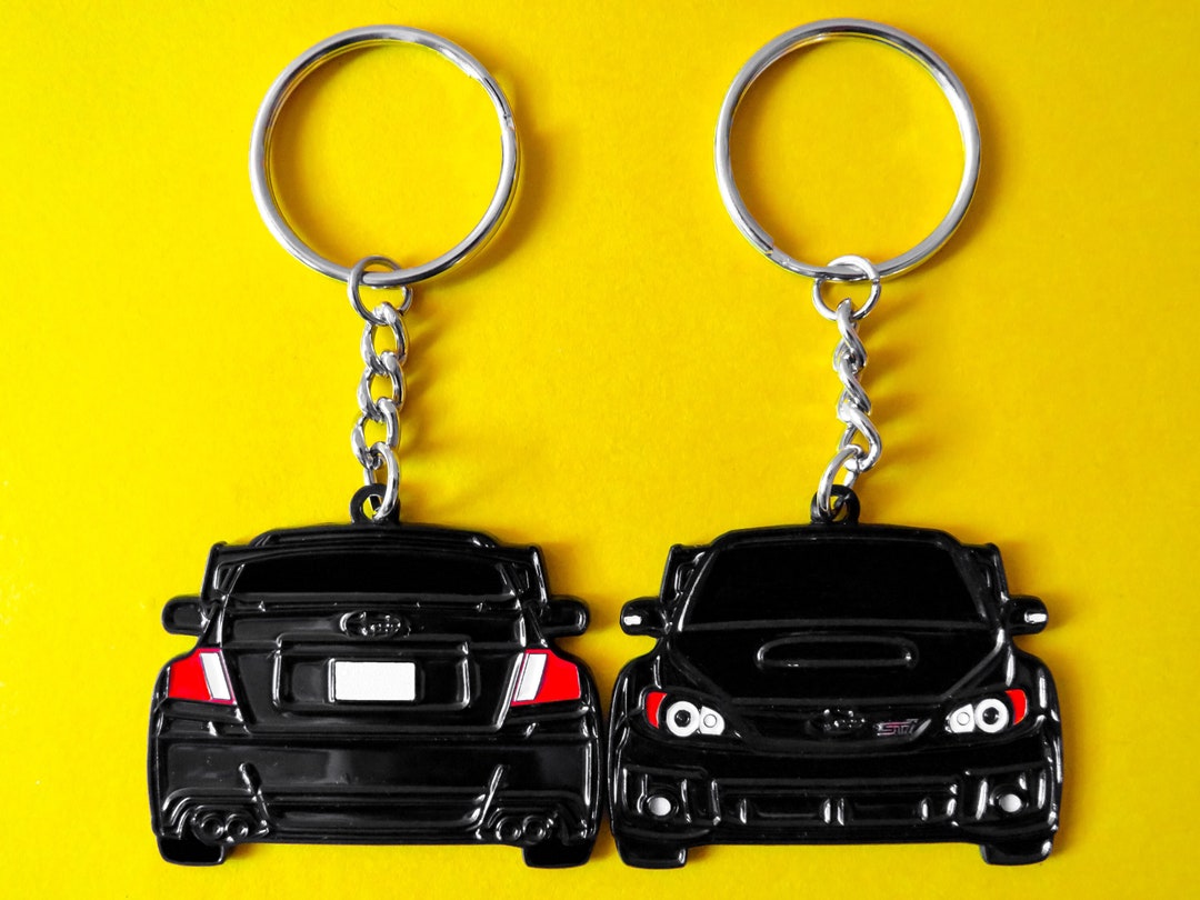 Keychain for Subaru WRX Sti Enamel Black Double-sided JDM Stink Eye ...