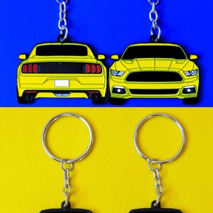Keychain for Mustang 6th Gen Double-sided 2015-2017 Keyring Gifts for ...