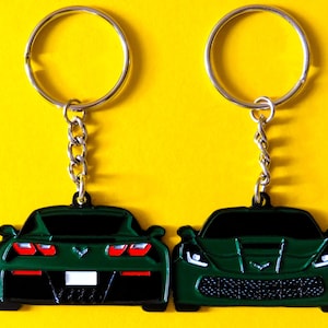 Keychain for Chevy Corvette 7th Gen Double-sided 2014-2019 Key Ring ...
