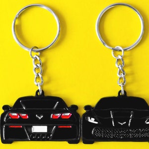 Keychain for Chevy Corvette 7th Gen Double-sided 2014-2019 Key Ring ...