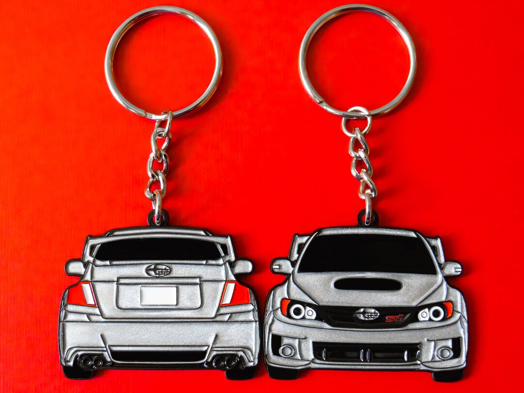 Keychain for Subaru WRX Sti Enamel Silver Double-sided JDM Stink Eye ...