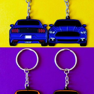 Keychain for Mustang 6th Gen Double-sided 2015-2017 Keyring Gifts for ...