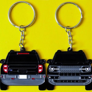 Keychain for Bronco Sport BLACK DOUBLE Sided Key Ring Gift for Car ...