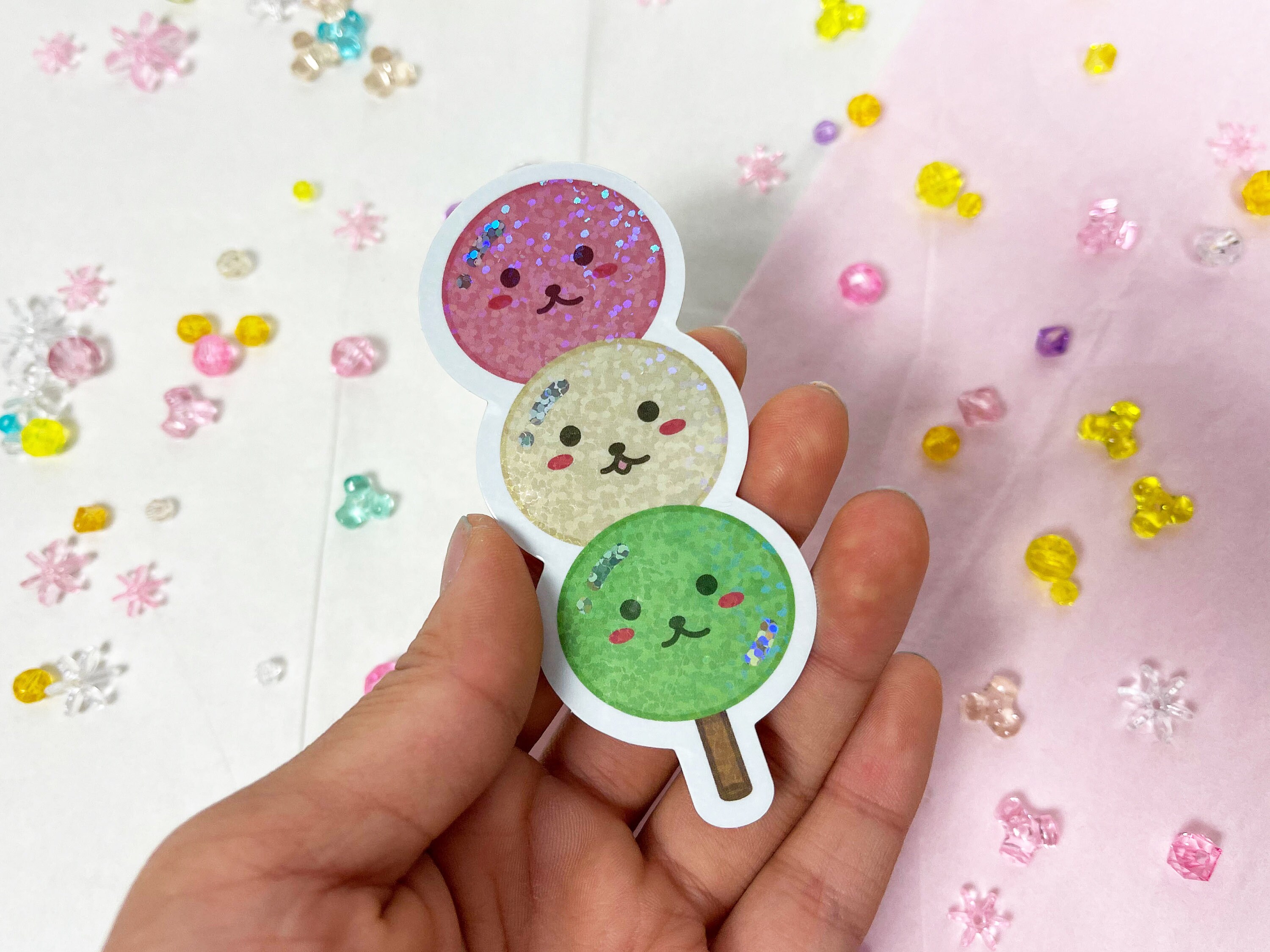 Pink Sticker Japanese Sticker Waterproof Kuma Sticker Hanami Dango ...