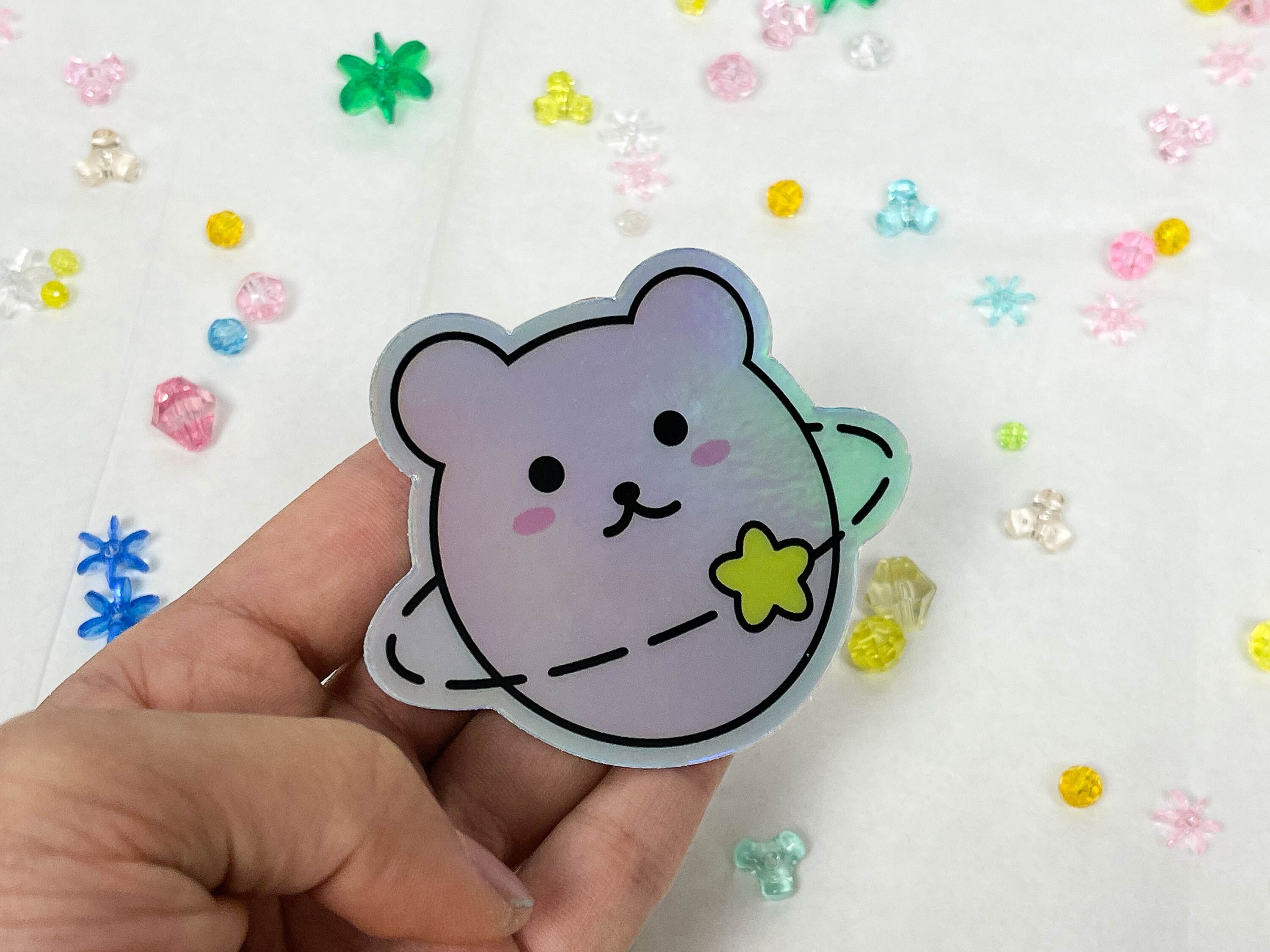 Vinyl Sticker Planet Sticker Holographic Sticker Space Sticker Cute ...