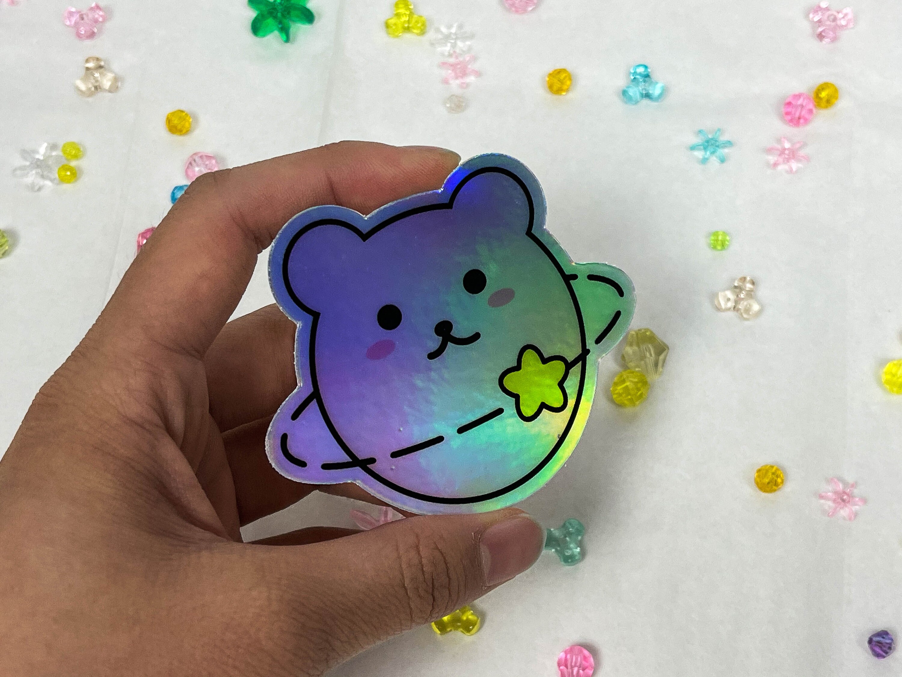 Vinyl Sticker Planet Sticker Holographic Sticker Space Sticker Cute ...