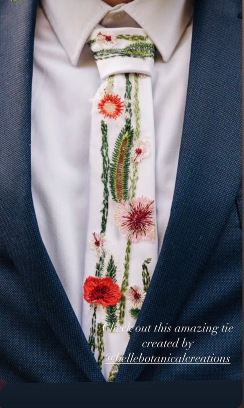 Wildflower Formal Tie Prom Tie Groom Tie Groomsmen Tie - Etsy