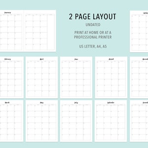 Printable Undated Monthly Calendar, Digital Planner, Calendars ...