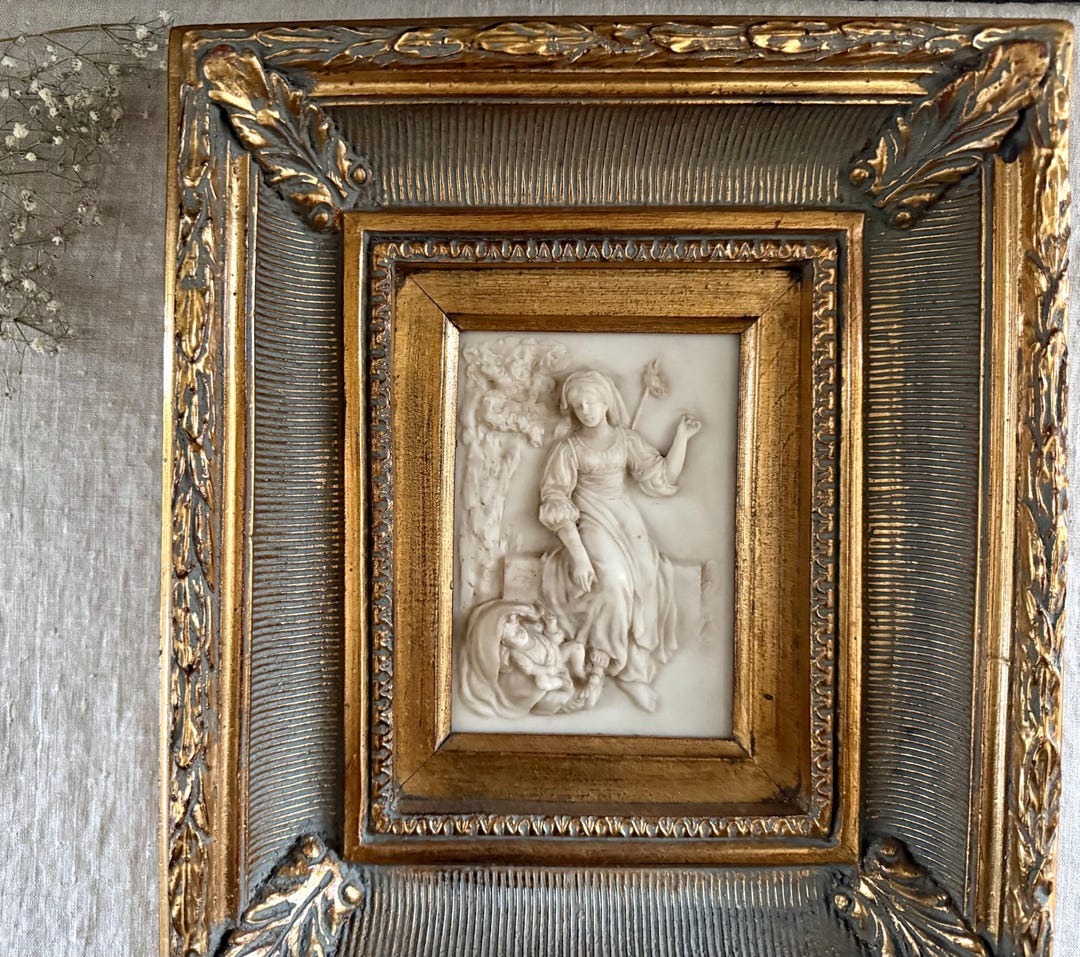 Gorgeous Vintage Thick Ornate Gold Gilded Rococo Frame W/ Alabaster ...