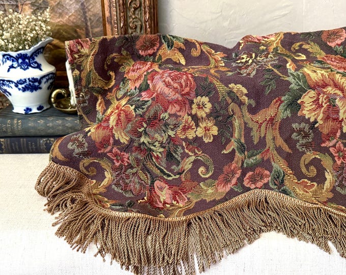 Beautiful Vintage Victorian Floral Design Tapestry Window Valence W ...