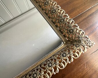 Gold Filigree Mirror - Etsy